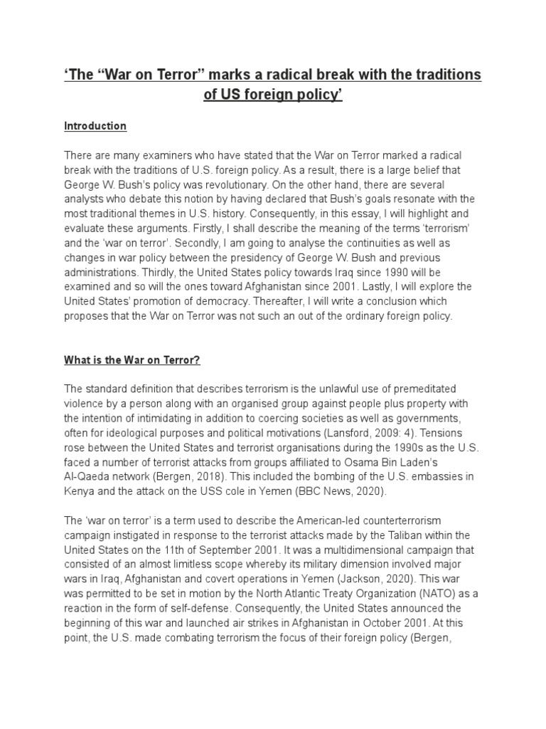 War on Terror: A Policy Analysis | PDF | War On Terror | George W. Bush