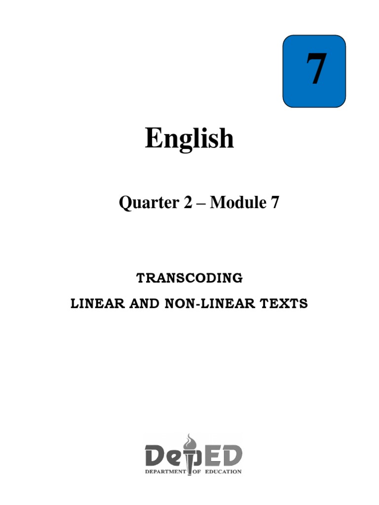English 7-Q2-M7-Transcoding Linear & Non-Linear Texts | PDF | Infographics | Pupa