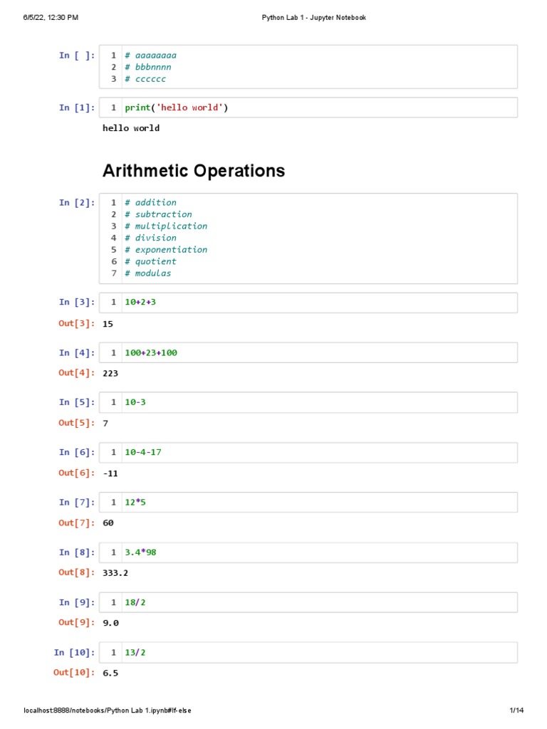 Python Lab 1 Jupyter Notebook Pdf Python Programming Language Computer Programming