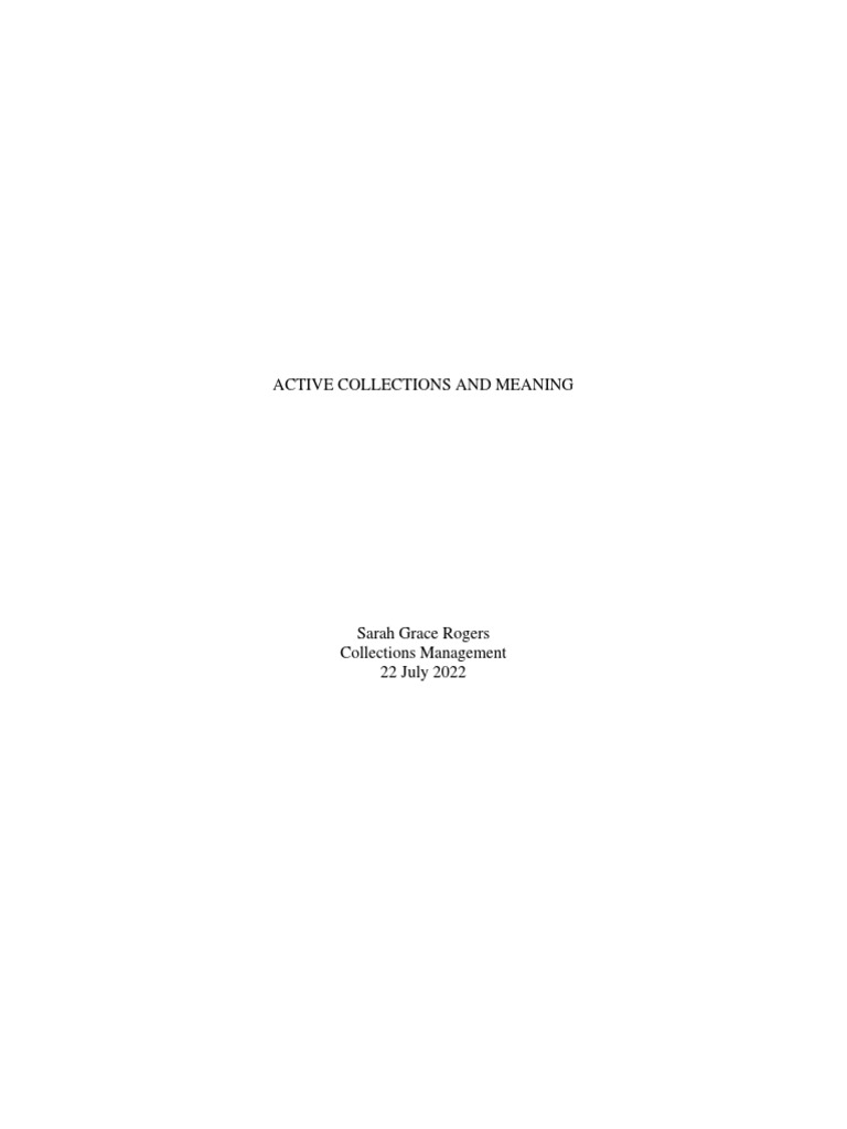 Active Collections and Meaning | PDF | Museum | Experience