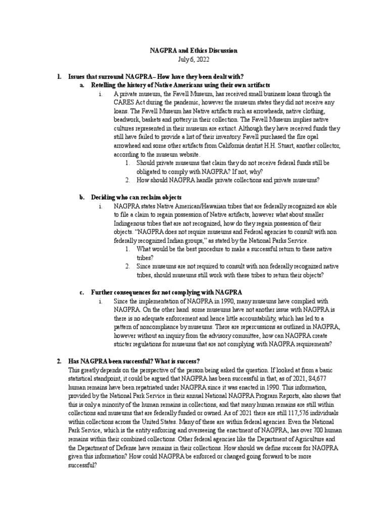 Nagpra Discussion | PDF