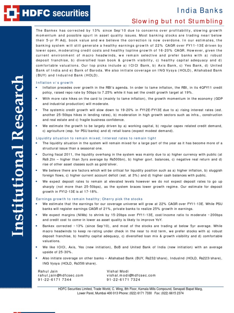 HDFC Sector | PDF | Open Market Operation | Reserve Bank Of India