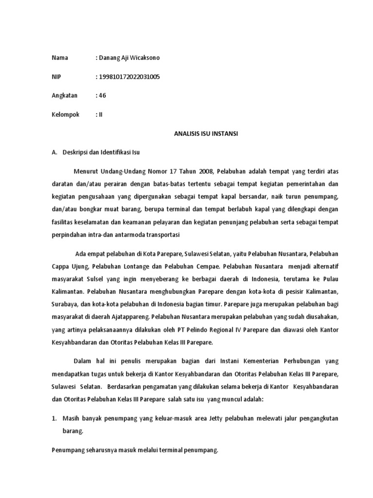 Analisis Isu Instansi - Danang Aji Wicaksono | PDF
