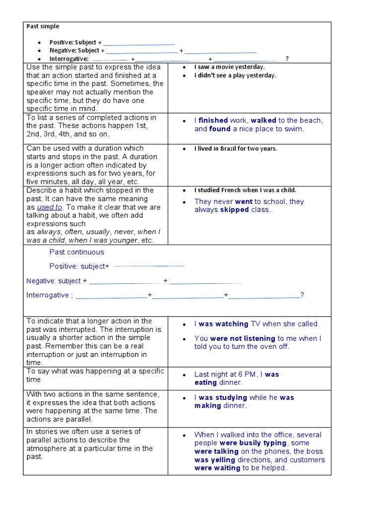 Past Simple and Continuous Running Dictation Worksheet | PDF | Linguistics | Grammar