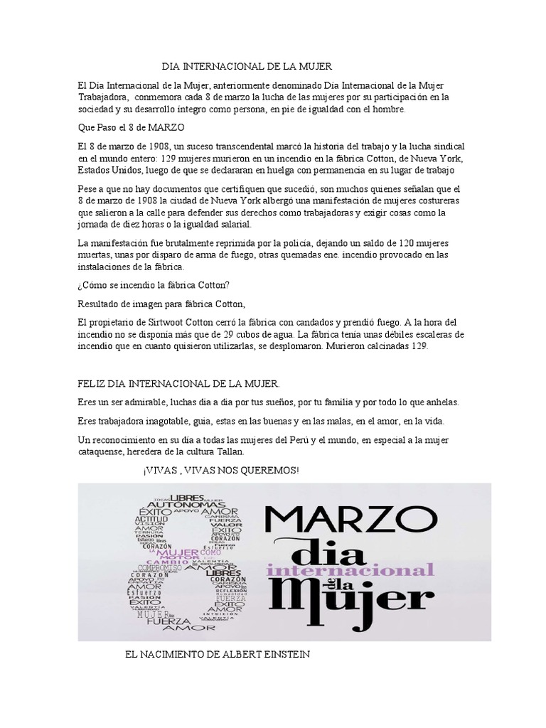 Dia Internacional de La Mujer | PDF | Síndrome de Down | Discapacidad ...