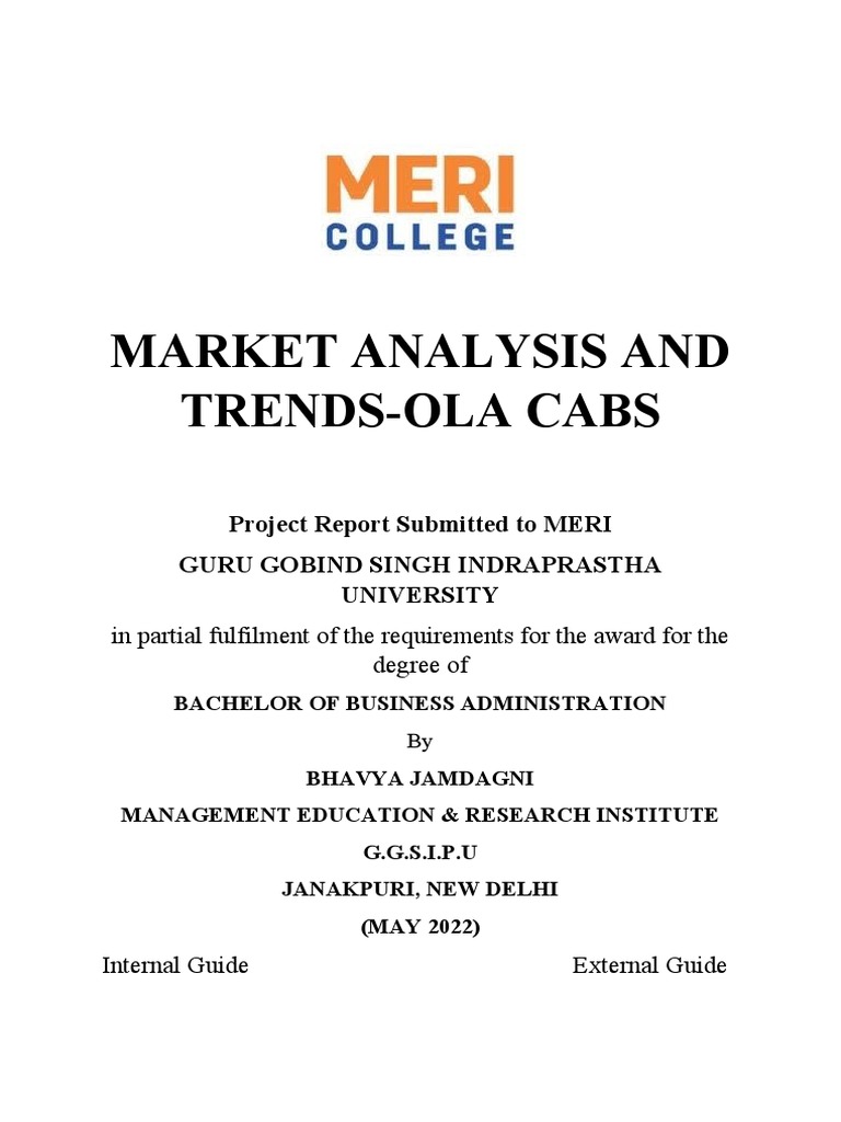 Market Analysis and Trends of Ola Cabs: A Case Study on India's Largest ...