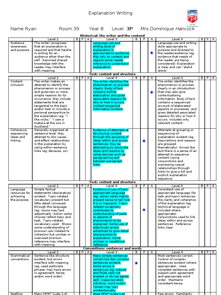 Ryan Explanation Writing | PDF | Sentence (Linguistics) | Adjective