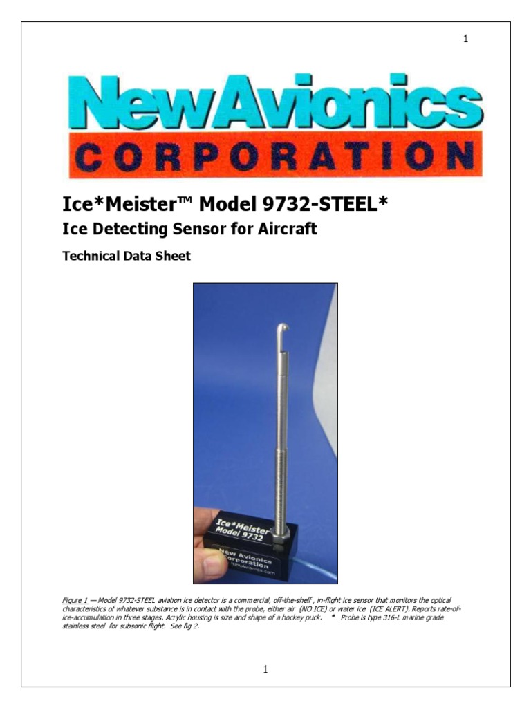 Ice Meister™ Model 9732-STEEL : Ice Detecting Sensor For Aircraft | PDF ...