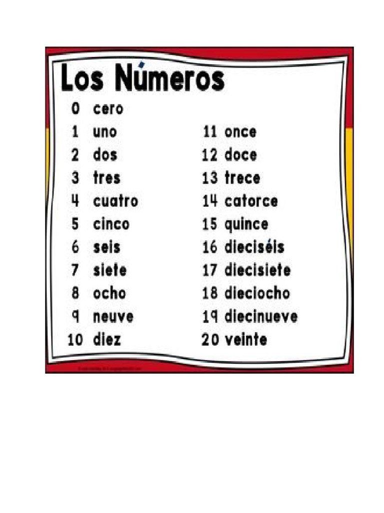 Números hasta 20 | PDF