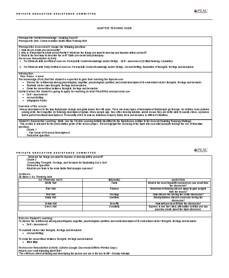 Adaptive Teaching Guide | PDF | Thought | Learning