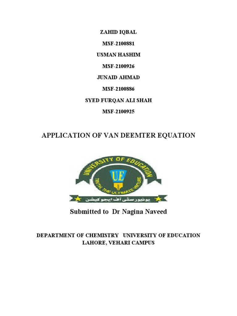 Understanding the Van Deemter Equation | PDF | Chromatography | Diffusion