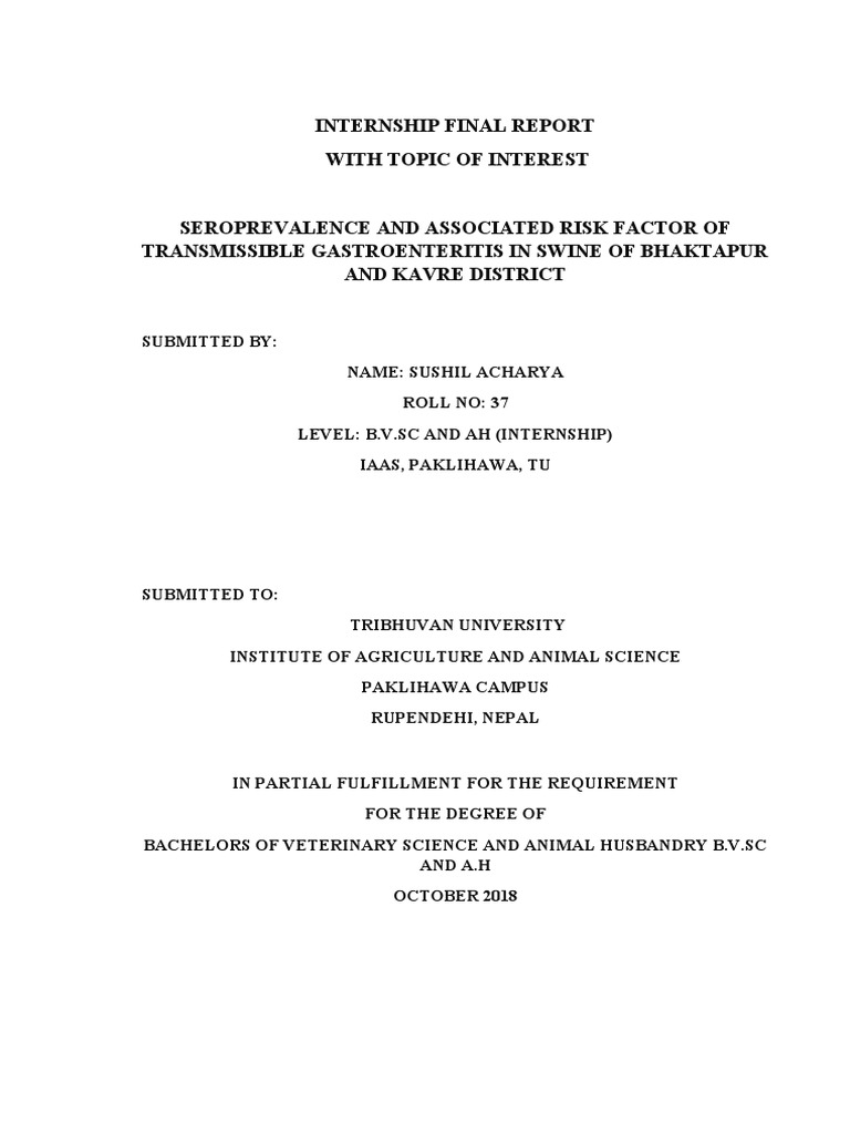 Seroprevalence of TGE in Swine Study | PDF | Medical Specialties ...