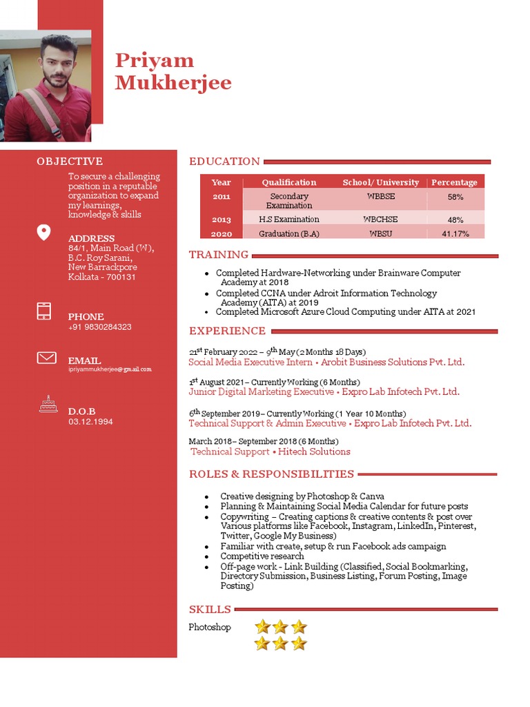 Priyam Mukherjee Resume | PDF | Social Media | Popular Culture & Media Studies