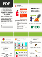 Triptico Uso y Manejo de Extintores | PDF | Incendios | Oxígeno