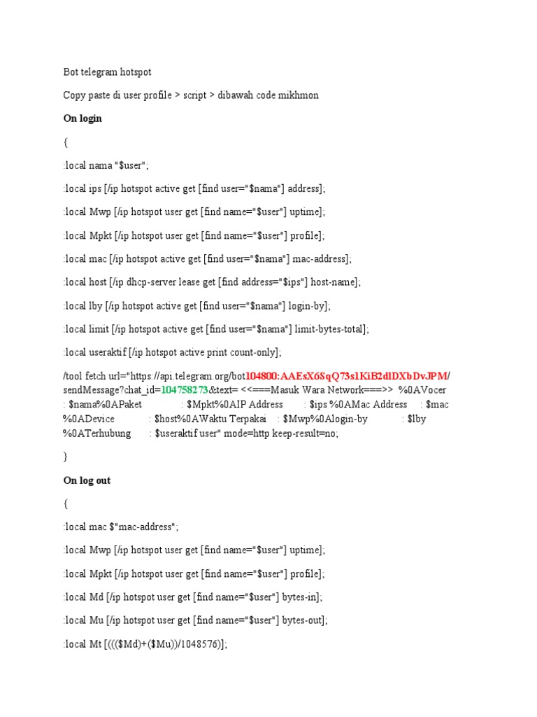 Bot Telegram Hotspot | PDF