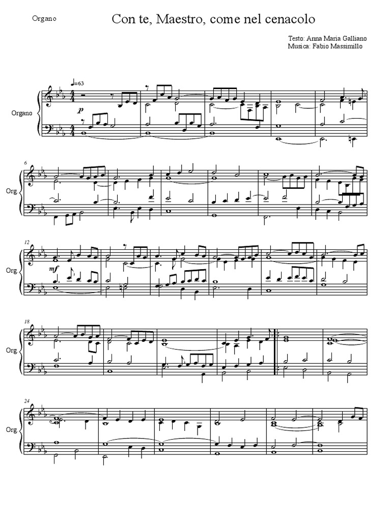 Con Te Maestro - Organo | PDF