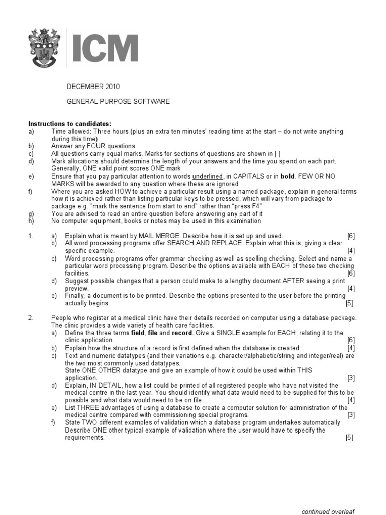 General Purpose Software | PDF | Data Type | Spreadsheet
