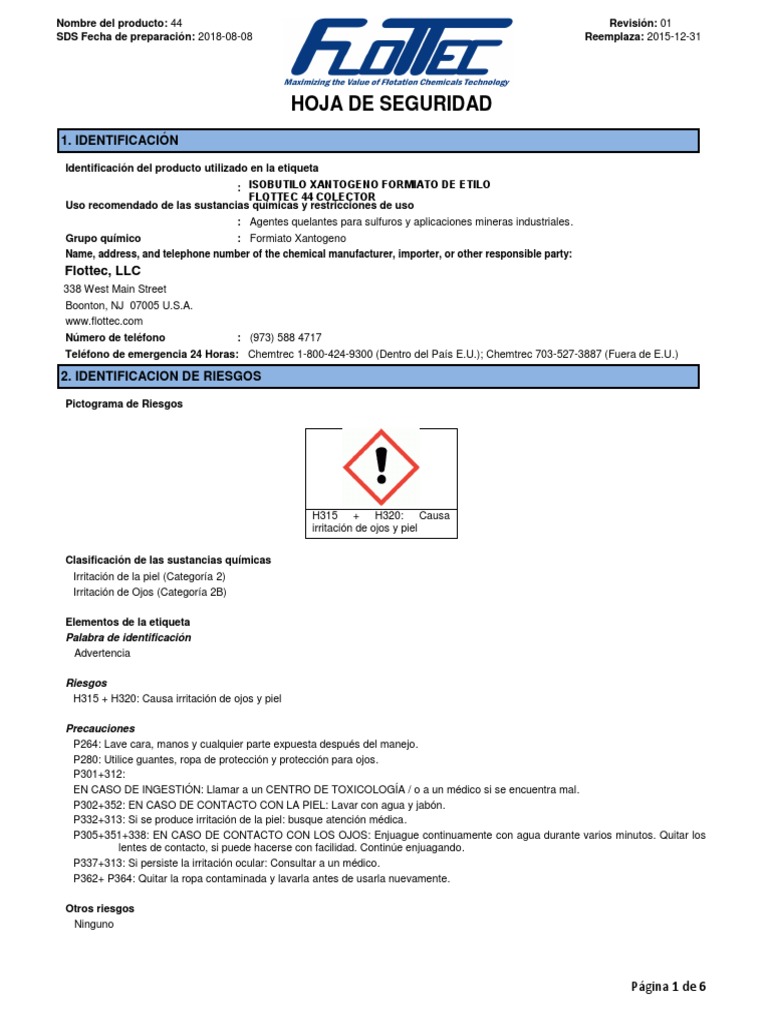 Isobutilo Xantogeno Formiato de Etilo | PDF | Agua | Residuos