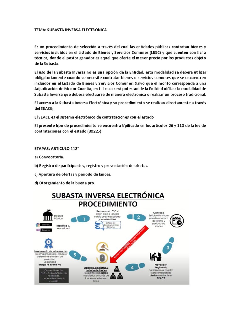 Subasta Inversa Electronica | PDF | Subasta | Mercado (economía)