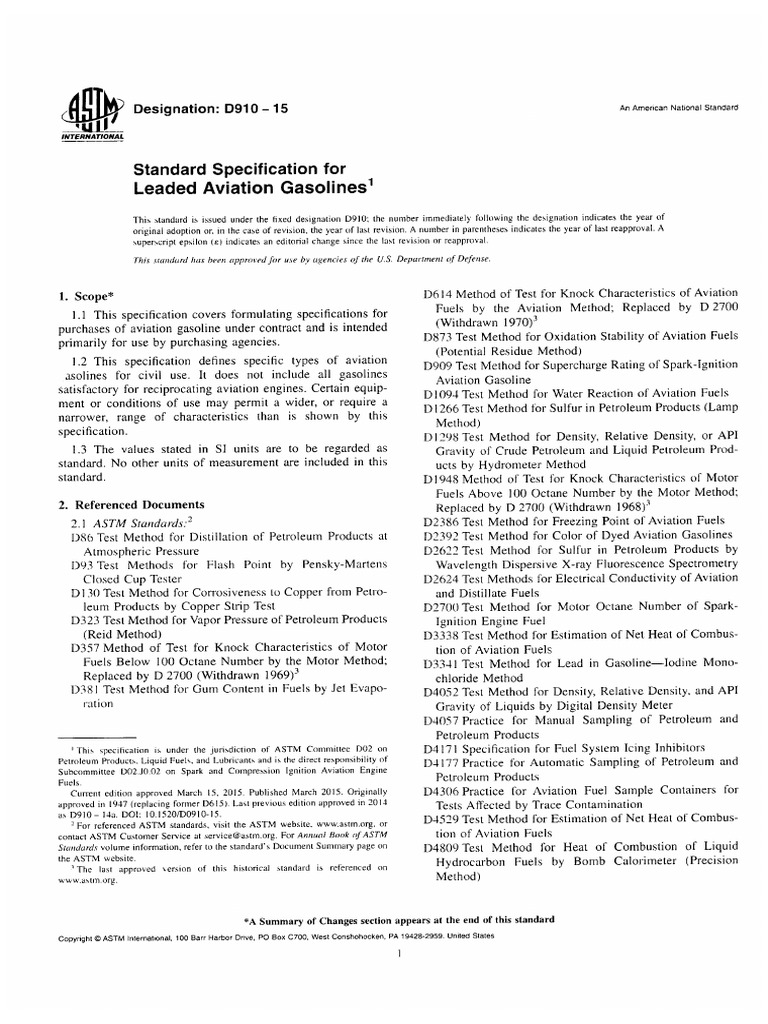 Astm D910-15 | PDF