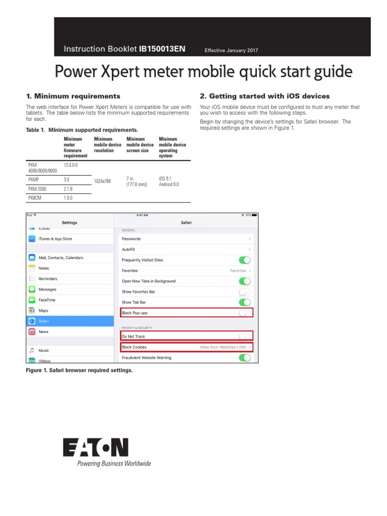 Power Xpert Meter Mobile Quick Start Guide: Instruction Booklet ...