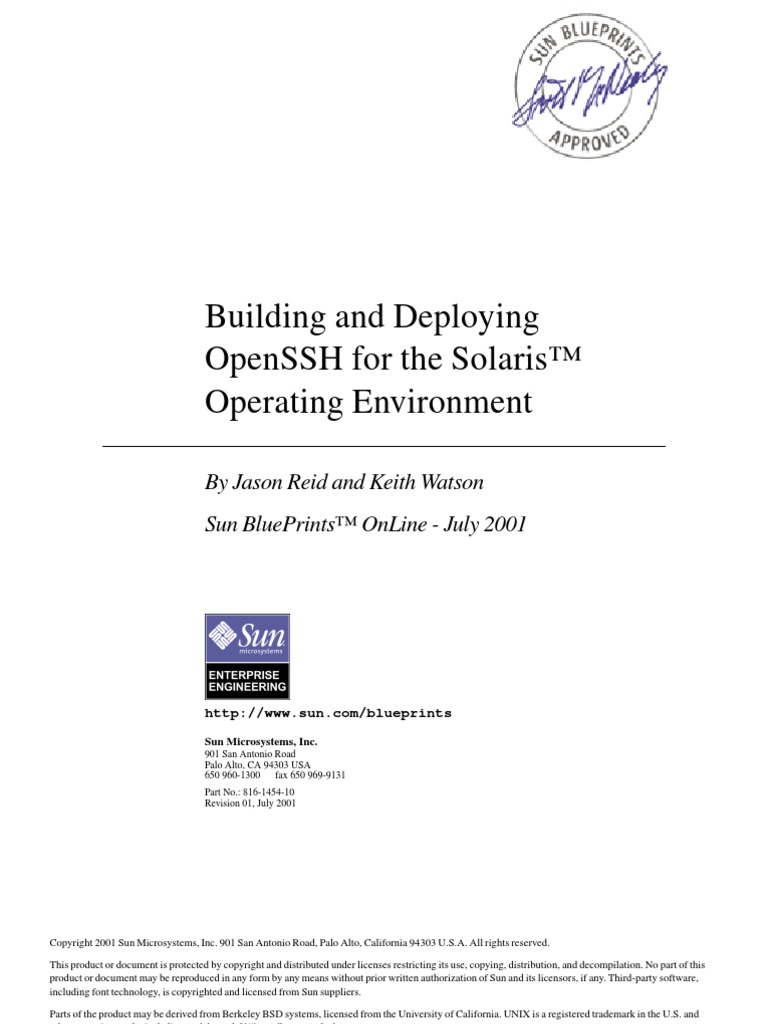 Building and Deploying Openssh For The Solaris™ Operating Environment | PDF | Secure Shell ...