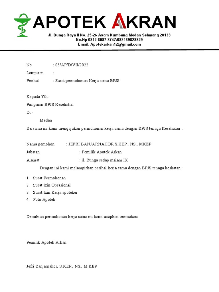 Perjanjian Kerja Sama Bpjs New Pdf