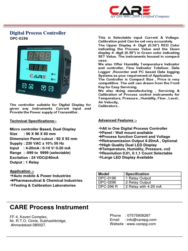 Universal Process Control | Download Free PDF | Calibration | Relay