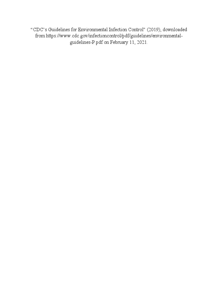 CDC's Guidelines For Environmental Infection Control | PDF | Infection ...