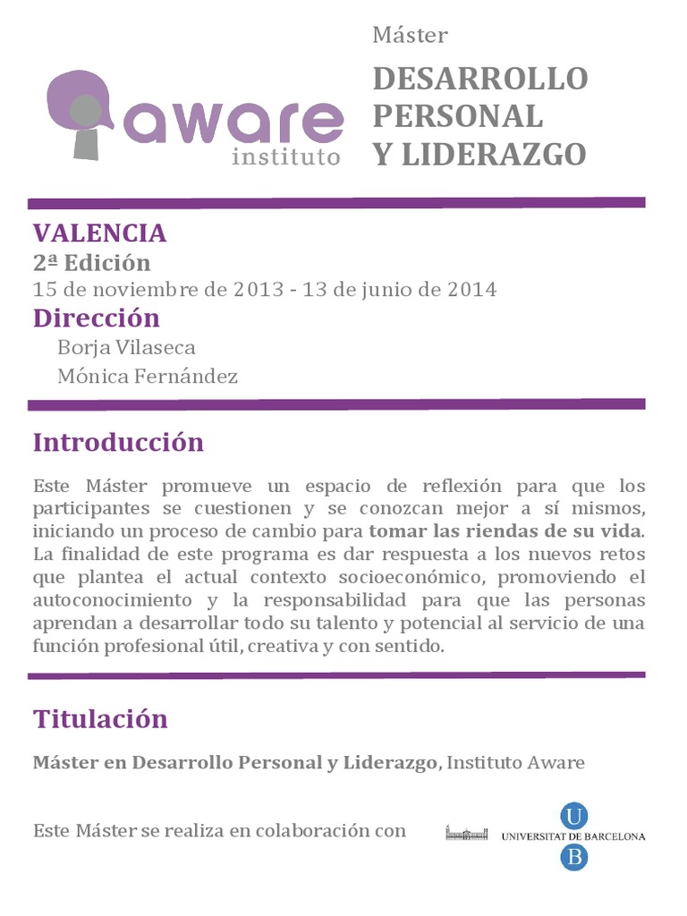 Desarrollo Personal y Liderazgo | PDF | Desarrollo personal | Mente