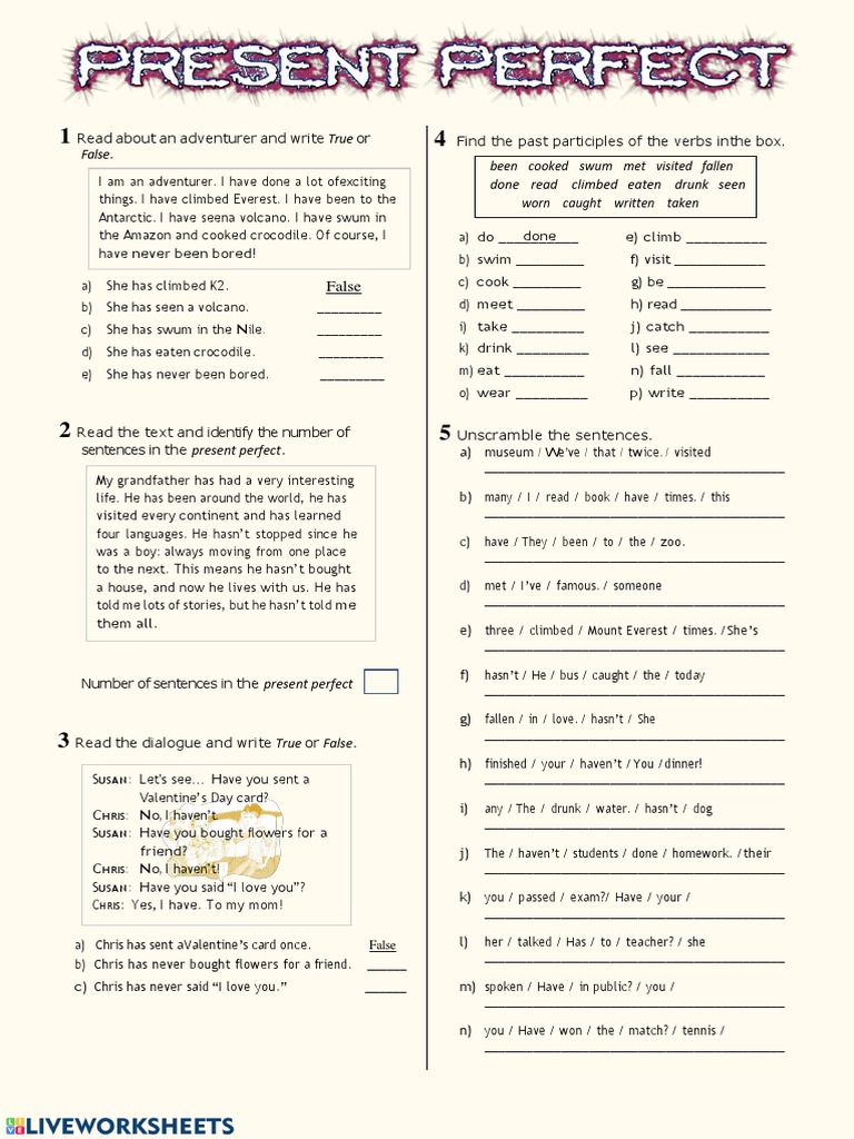Present Perfect-2 | PDF | Language Mechanics | Perfect (Grammar)