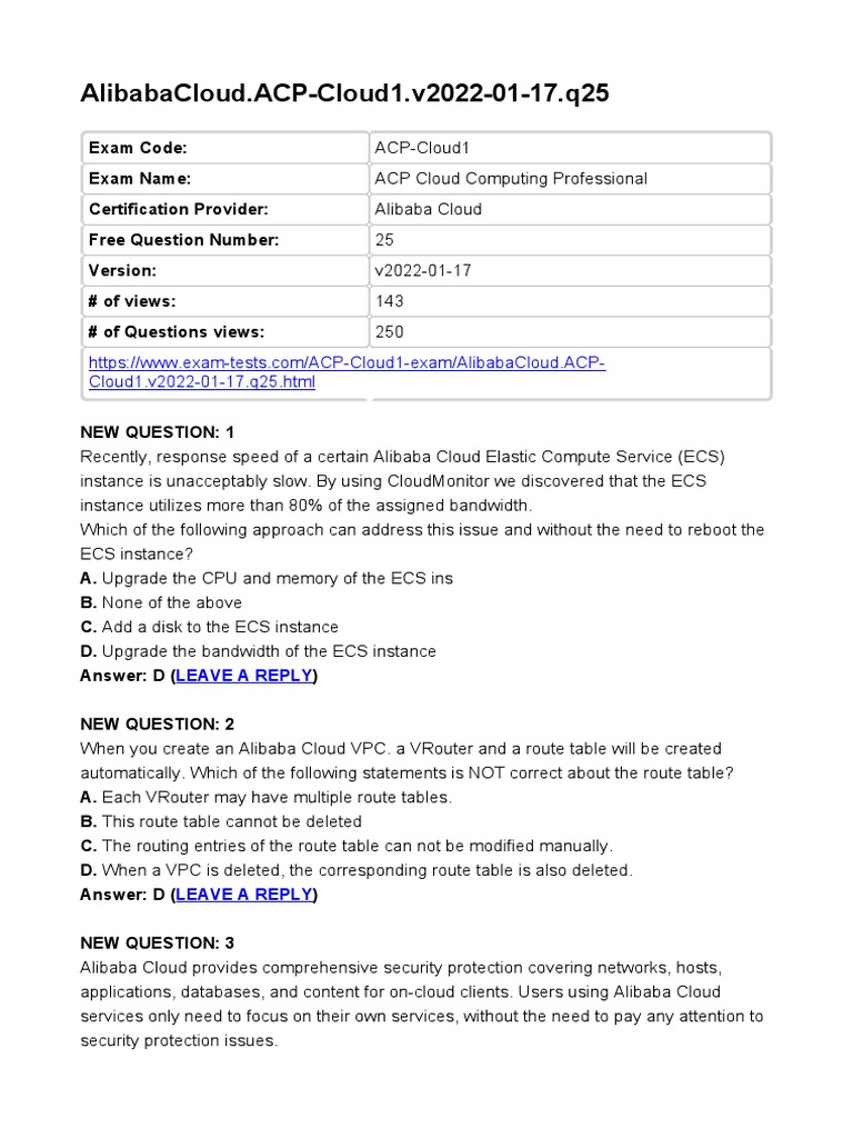 AlibabaCloud ACP | PDF | Computer Network | Domain Name System
