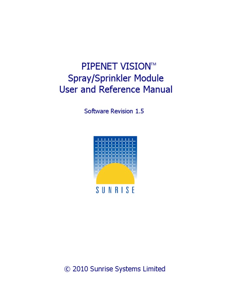 Pipenet Vision Spray/Sprinkler Module User and Reference Manual | PDF ...