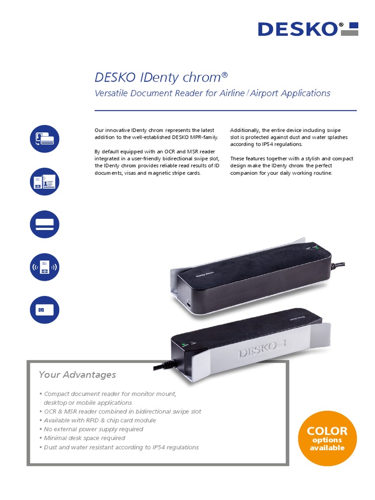 Desko Identy-Chrom Travel | PDF | Smart Card | Radio Frequency ...
