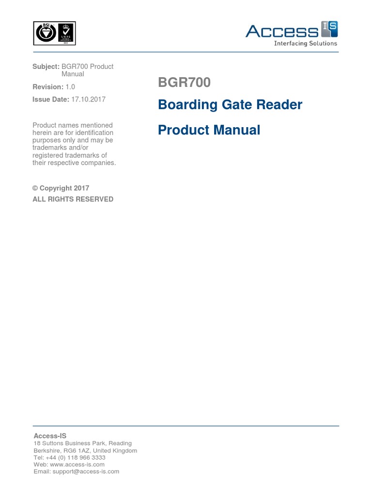 BGR700 Product Manual | PDF | Usb | Electrical Connector
