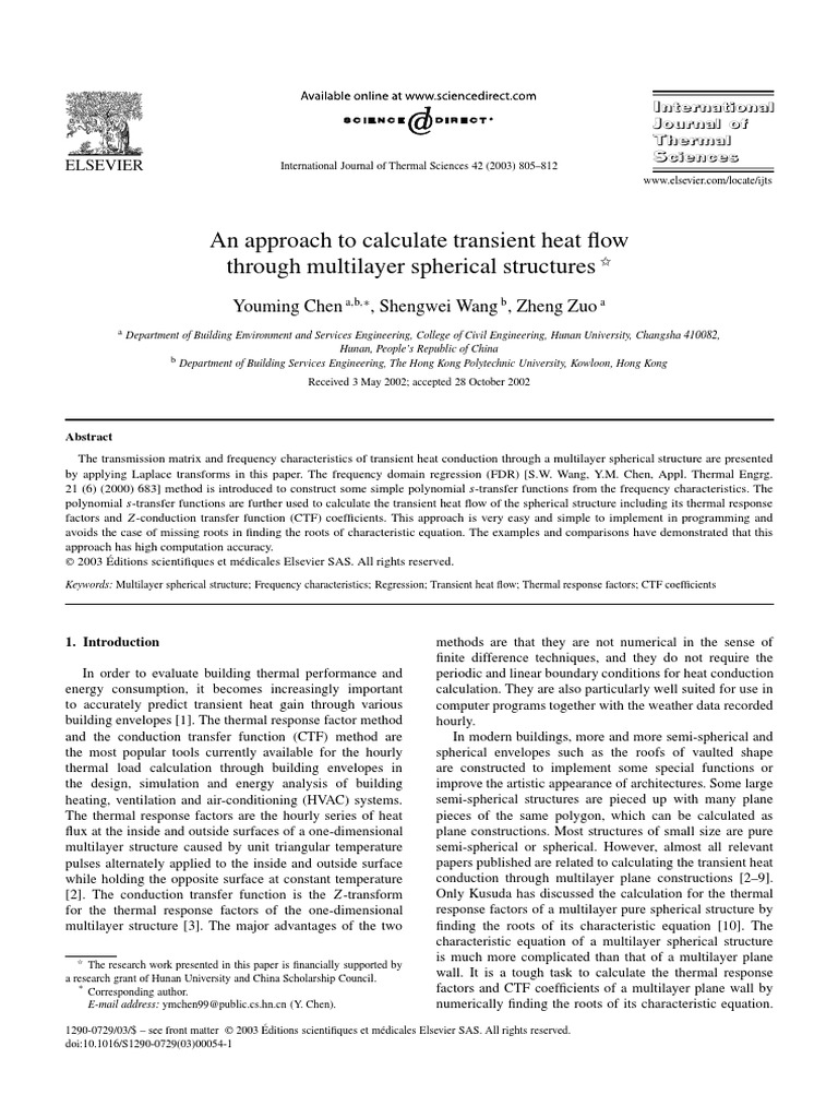 An Approach To Calculate Transient Heat Flow Through Multilayer ... An Approach To Calculate Transient Heat Flow Through Multilayer ...