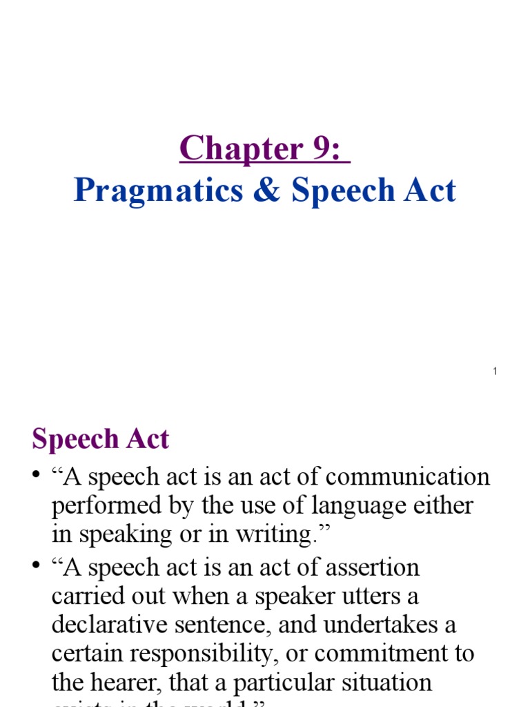 Chapter 9 Pragmatics and Speech Act | PDF | Linguistics | Cognitive Science