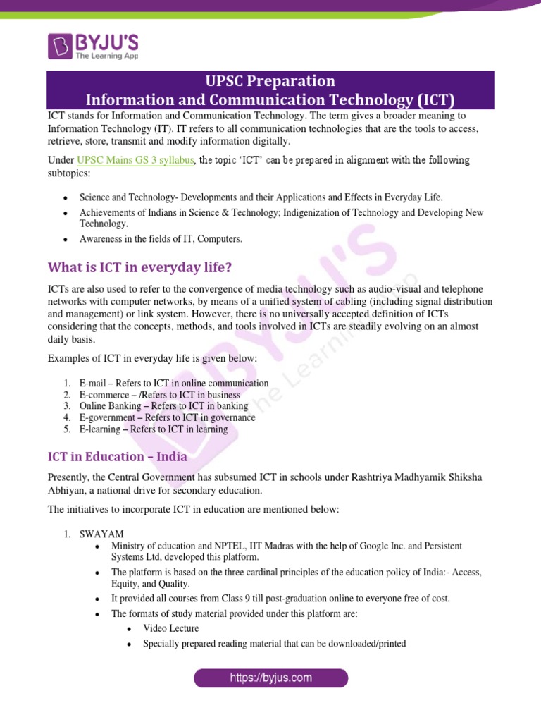 ICT-UPSC-Notes | PDF | Information Technology | Information And ...
