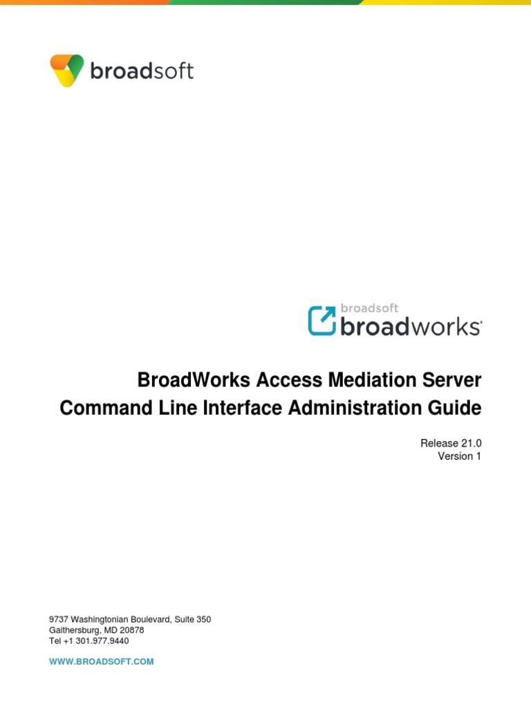 Broadworks Access Mediation Server Command Line Interface Administration Guide | PDF | Command ...