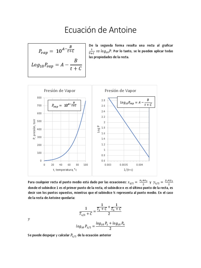 Ecuación de Antoine | PDF | Mecánica | Física