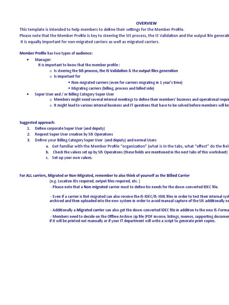 Sis Member Profile Template | Download Free PDF | Invoice