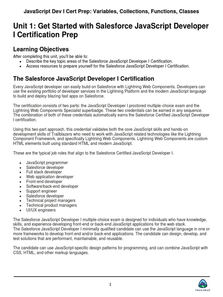 Javascript Dev I Cert Prep Mod 1 Pdf Java Script Test Assessment