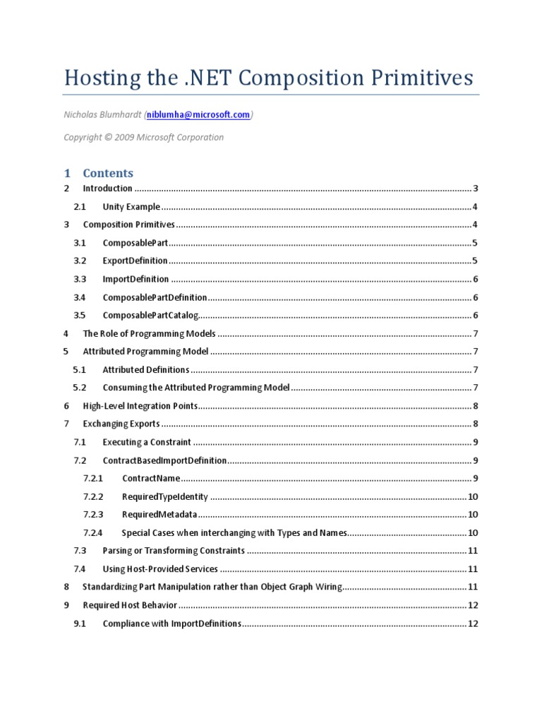 Hosting The .NET Composition Primitives | PDF | C Sharp (Programming ...