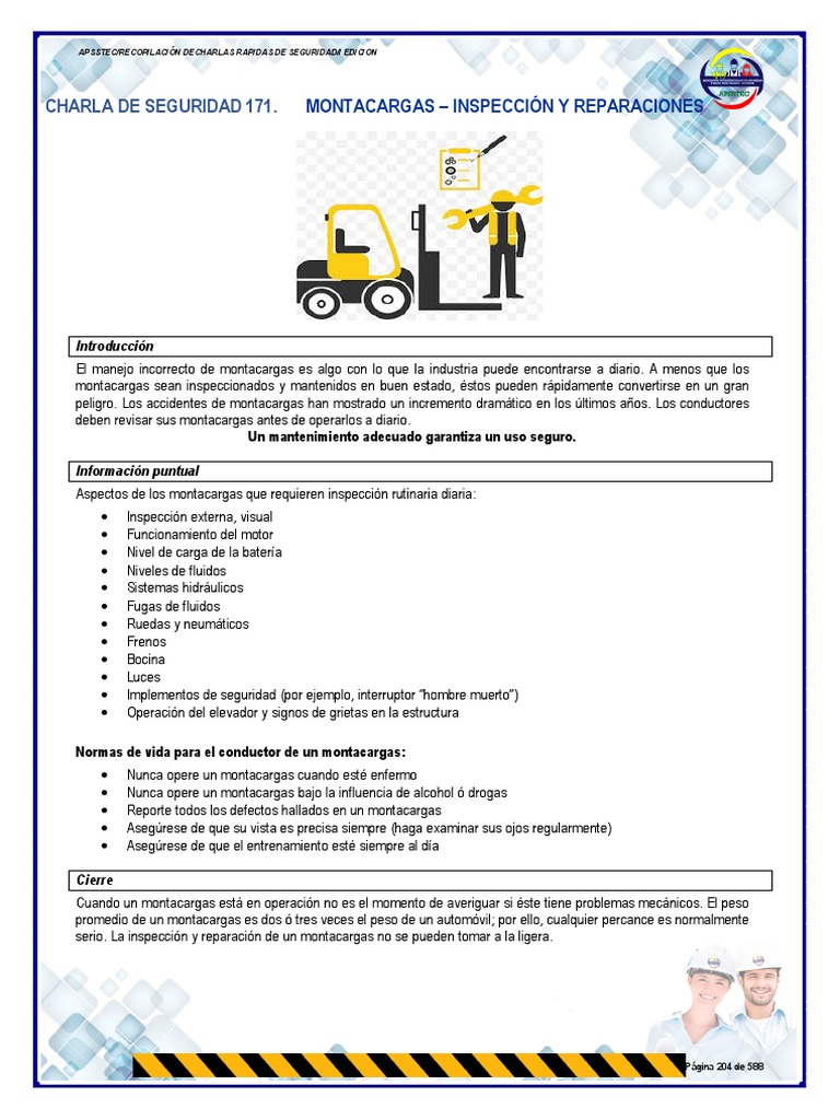 Inspección de Montacargas | PDF Inspección de Montacargas | PDF