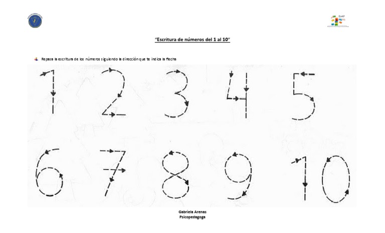 Escritura de Números del 1 al 10 | PDF