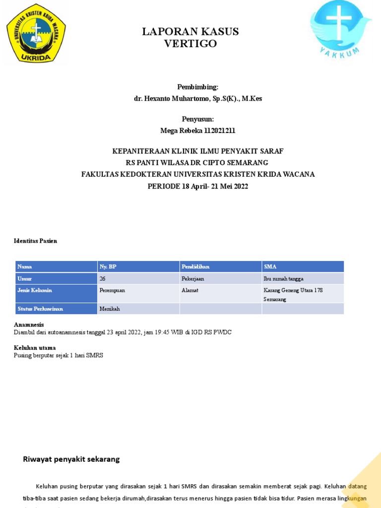 Case Report Vertigo | PDF