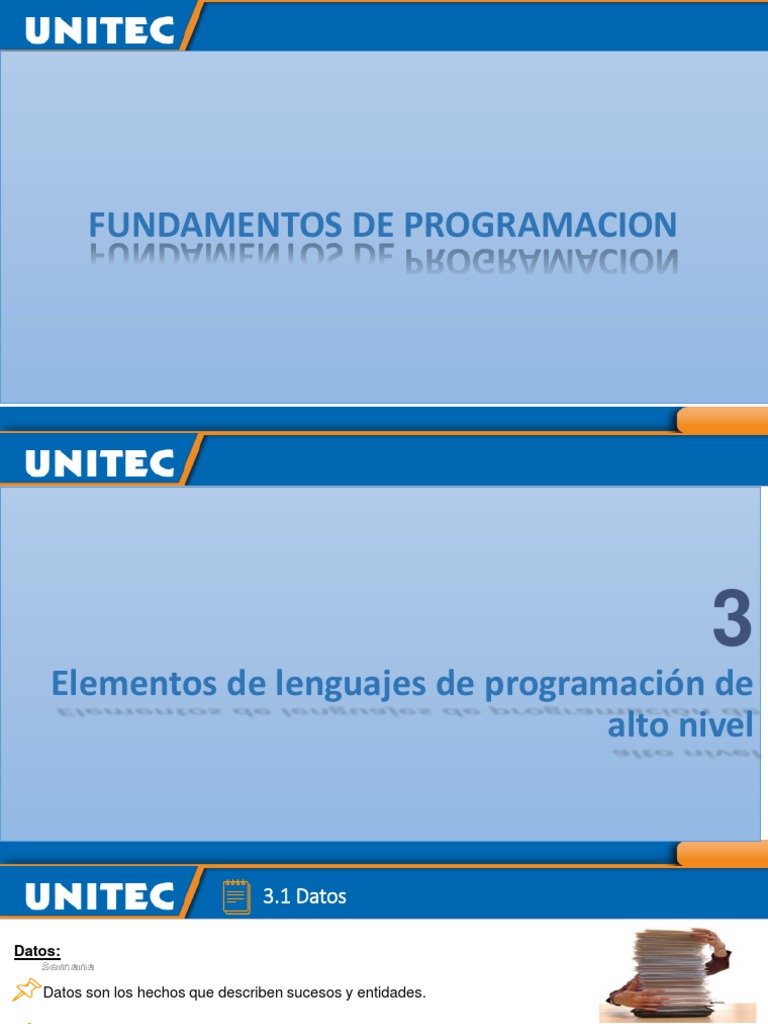 Fundamentos de Programación Elementos de Lenguaje de Programación ...