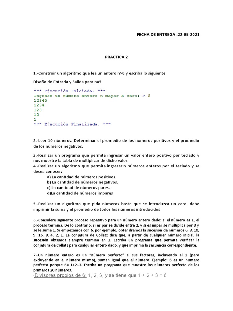Practica2 1 | PDF | Entero | Algoritmos