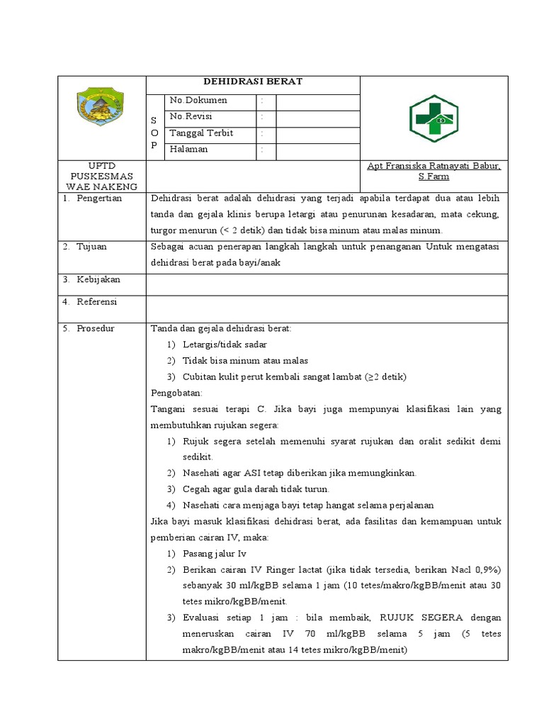 Tatalaksana Dehidrasi Berat pada Anak | PDF