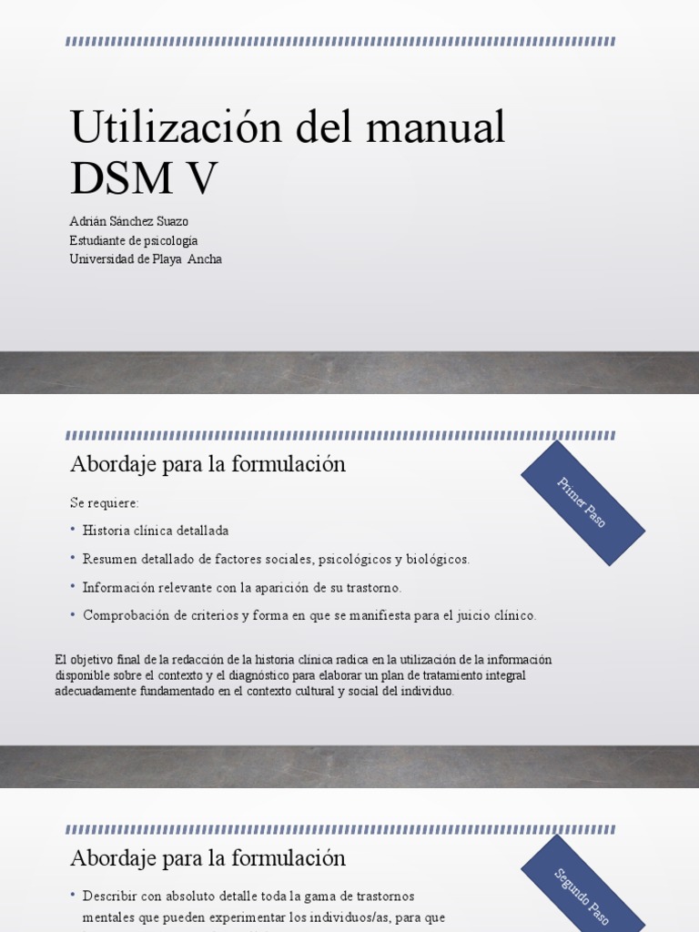 Utilización Del Manual DSM V | PDF | Trastorno mental | Sicología